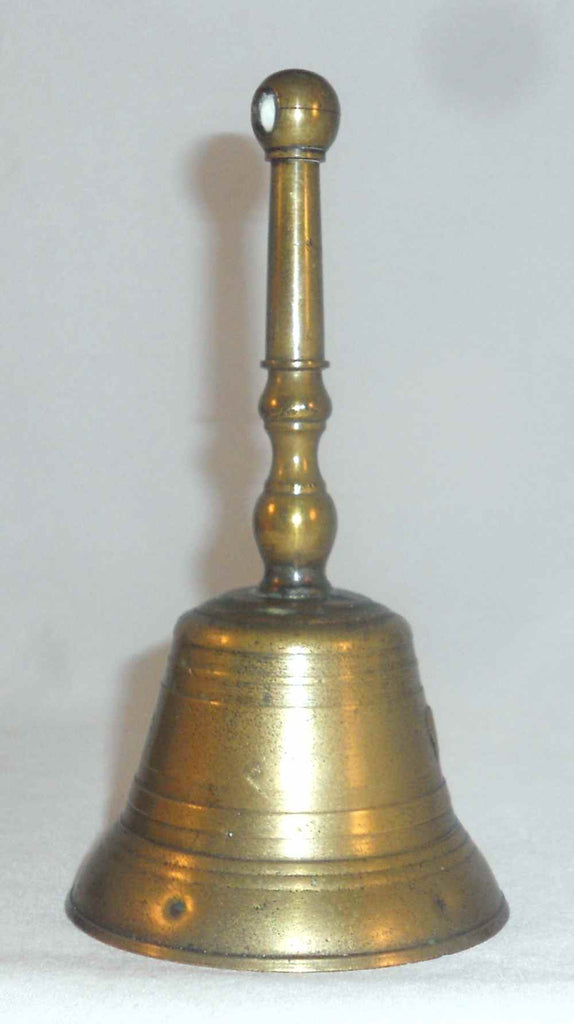 Antique Cast Brass Bell Marked "10" and Having a Long Brass Handle ...