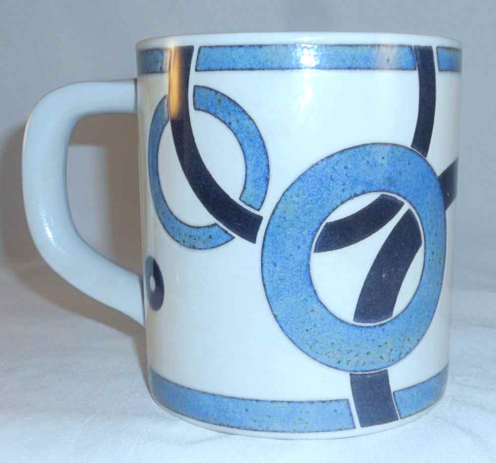 1972 Denmark Royal Copenhagen Large Pottery Mug Sterling Silver Button ...
