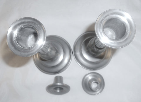 Pair Antique Pewter 7" Tall Candlesticks Roswell Gleason Dorchester MA ...