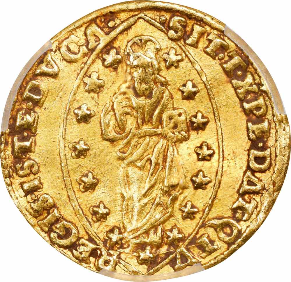 1585-1595 Gold Coin Venice Italy Zecchino or Ducat Pasquale Cicogna Fr ...