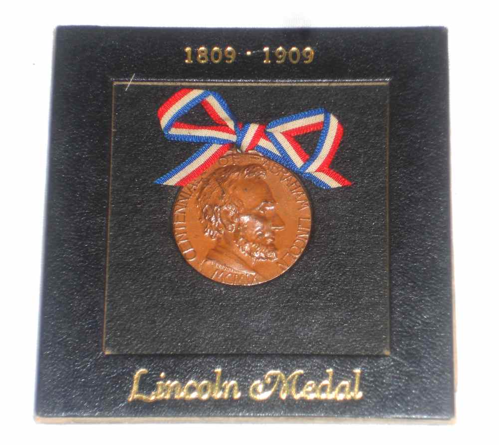 1909 Copper Medal By Pratt Abraham Lincoln Birth Centennial NYC Ribbon ...