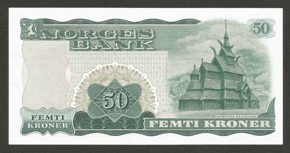1969 Norway 50 Kroner Banknote Norges Bank P# 37a Nobel Prize Winner B ...