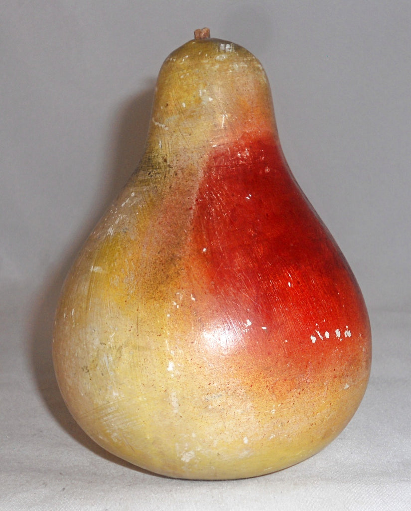 Antique Painted Stoneware Pear Form Still Coin Bank Horizontal Coin Sl ...