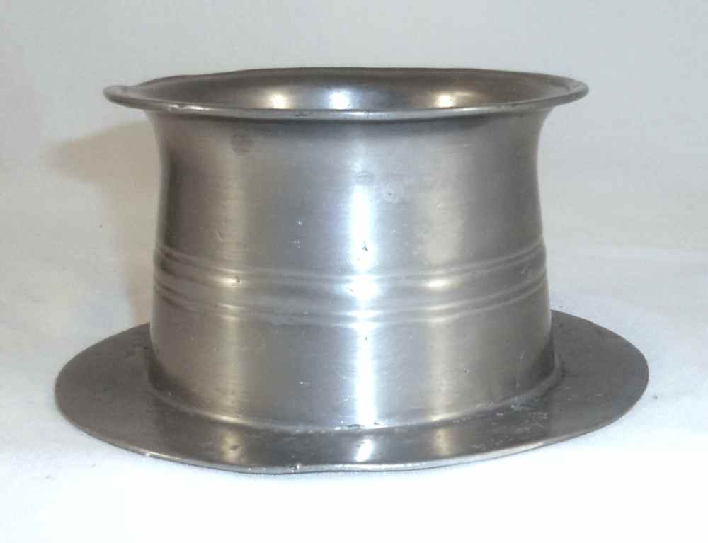 Antique English Pewter Inkwell Round Base and Porcelain Insert Thomas ...