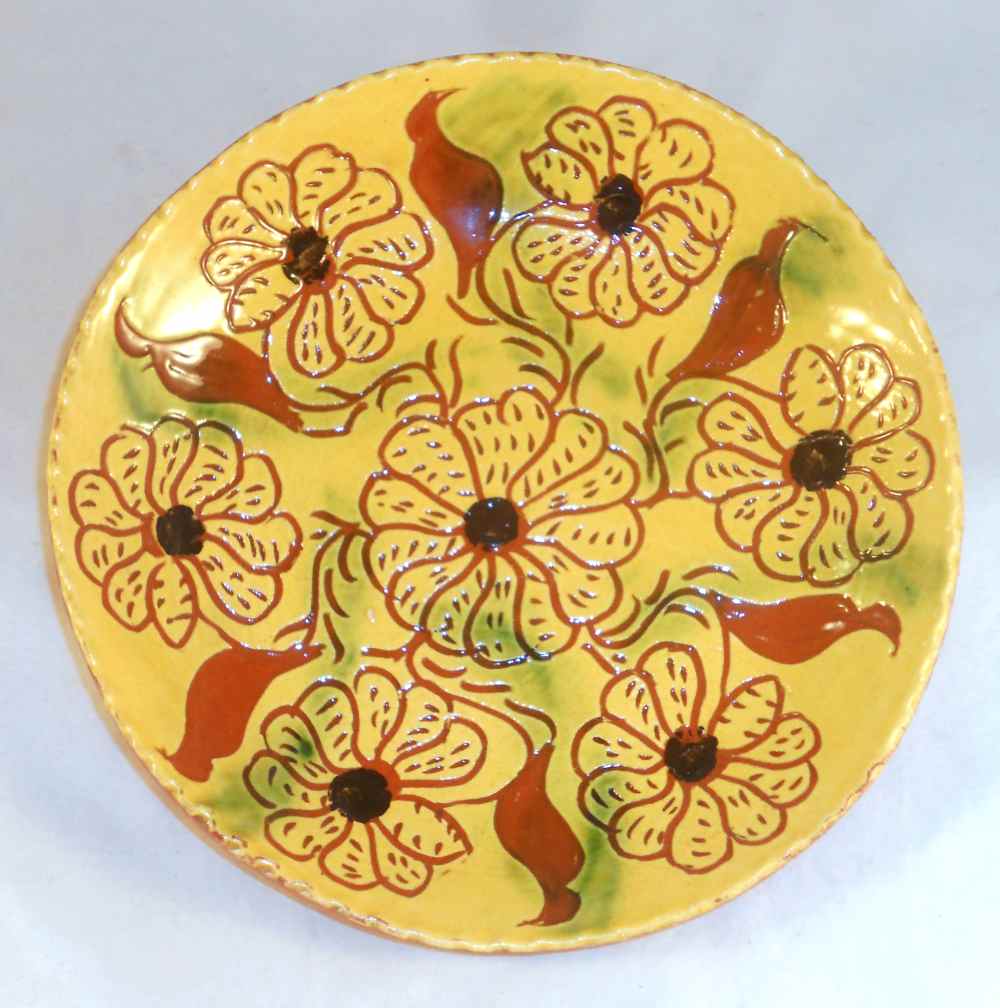 1992 Lester & Barbara Breininger Limited Ed. Redware Plate Flowers and ...