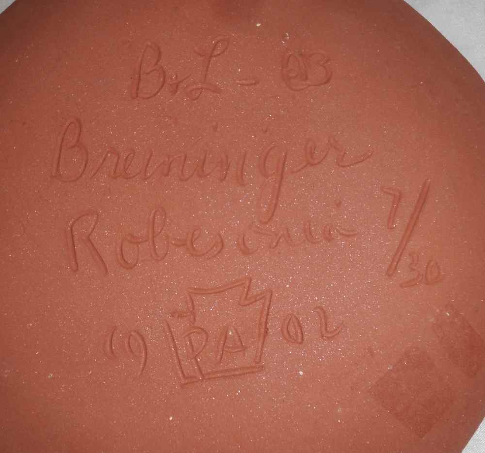 1992 Lester & Barbara Breininger Limited Ed. Redware Plate Flowers and ...