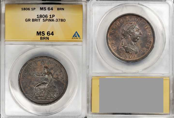 Beautiful Copper Coin from Great Britain 1806 Penny King George III ...