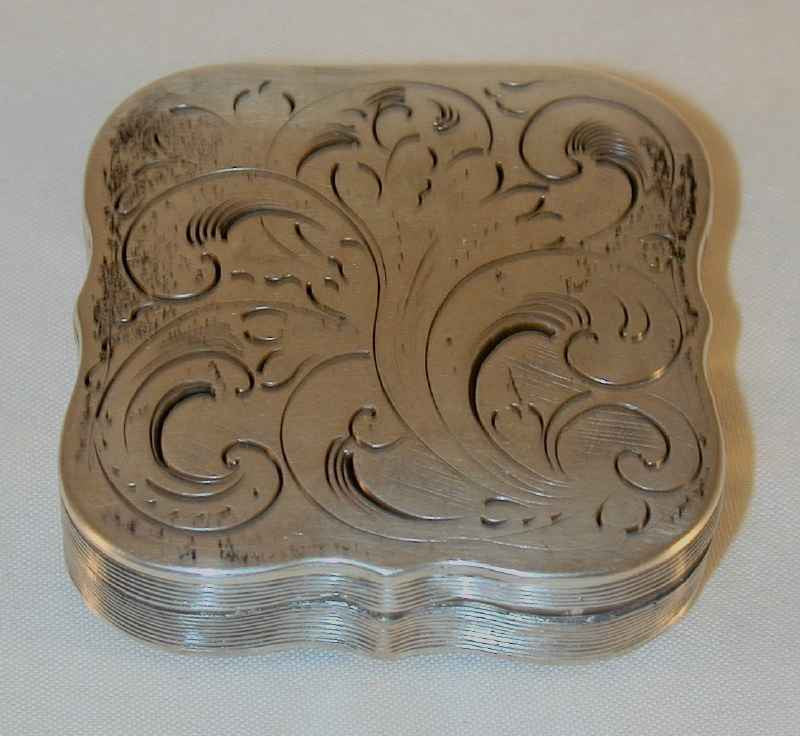 1850 Silver Patch Box Engraved Scroll Design Made in Holland – Giamer ...