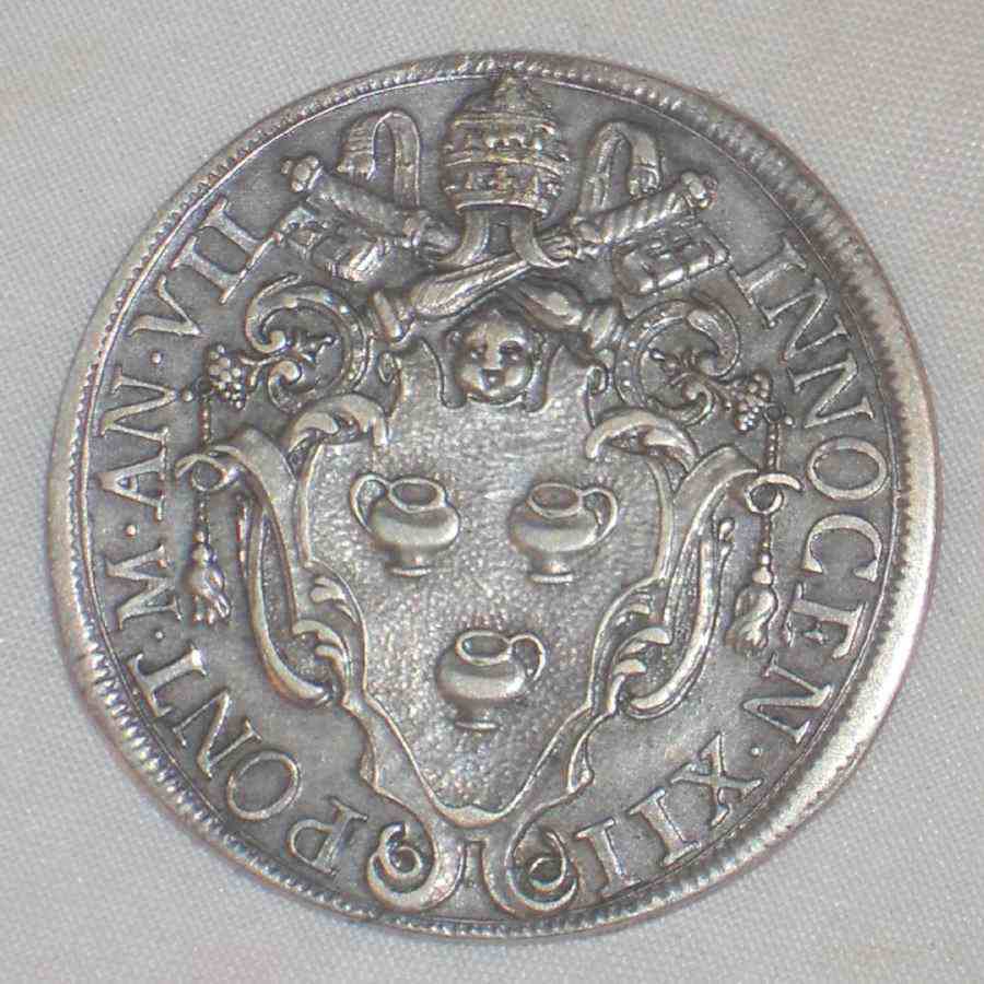Beautiful 1697 Large Silver Coin Italian Papal State Half Piastra Pope ...