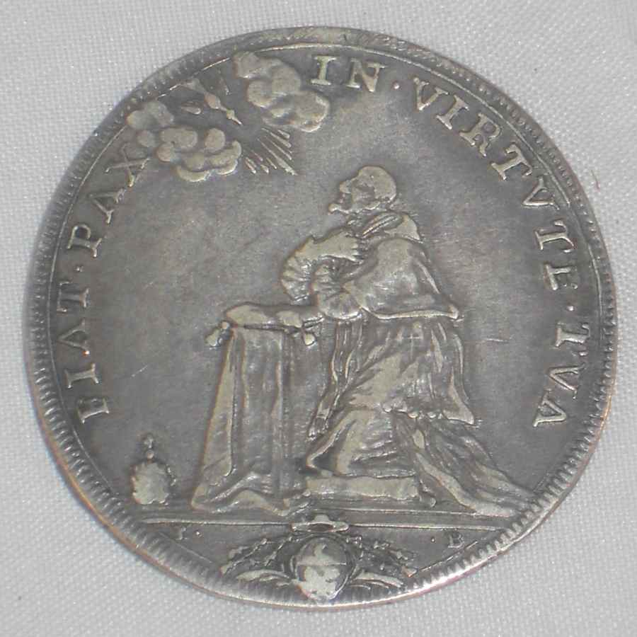 Beautiful 1697 Large Silver Coin Italian Papal State Half Piastra Pope ...