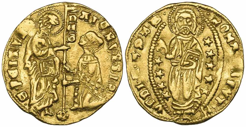 Rare 1350-1439 Papal State Gold Coin Venetian Type Zecchino Ducat Sena ...