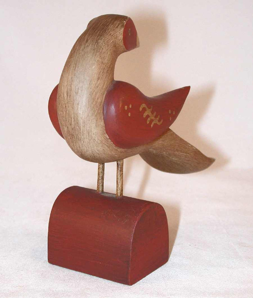 1983 Carved and Painted Wood Pennsylvania Dutch Folk Art Distelfink Si ...