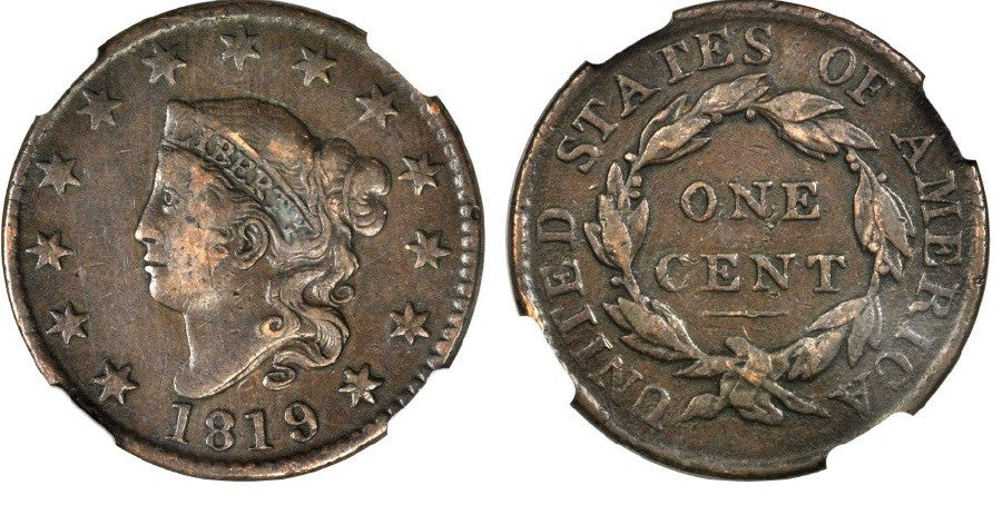 1819 Liberty Head Matron Head Design Large Cent Beautiful Large Date ...