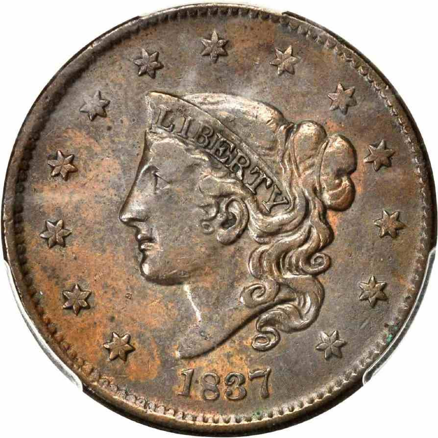1837 Liberty Head Plain Cord Medium Letters Young Head Design Large Ce ...