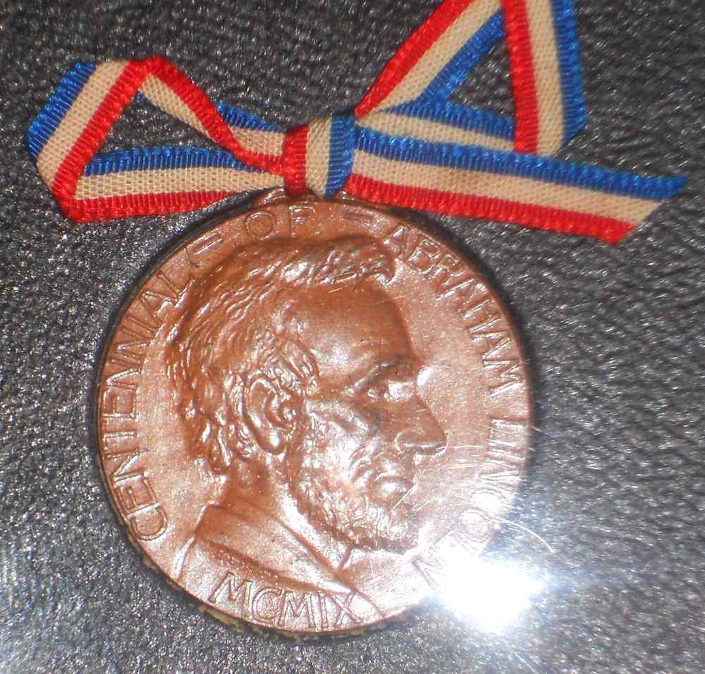 1909 Copper Medal By Pratt Abraham Lincoln Birth Centennial NYC Ribbon ...