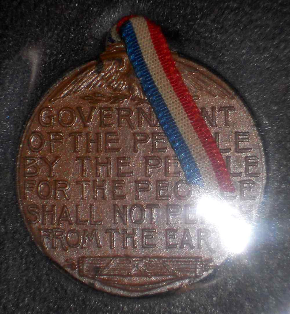 1909 Copper Medal By Pratt Abraham Lincoln Birth Centennial NYC Ribbon ...