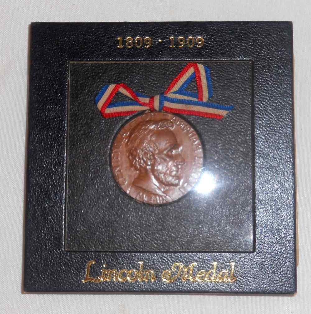 1909 Copper Medal By Pratt Abraham Lincoln Birth Centennial NYC Ribbon ...
