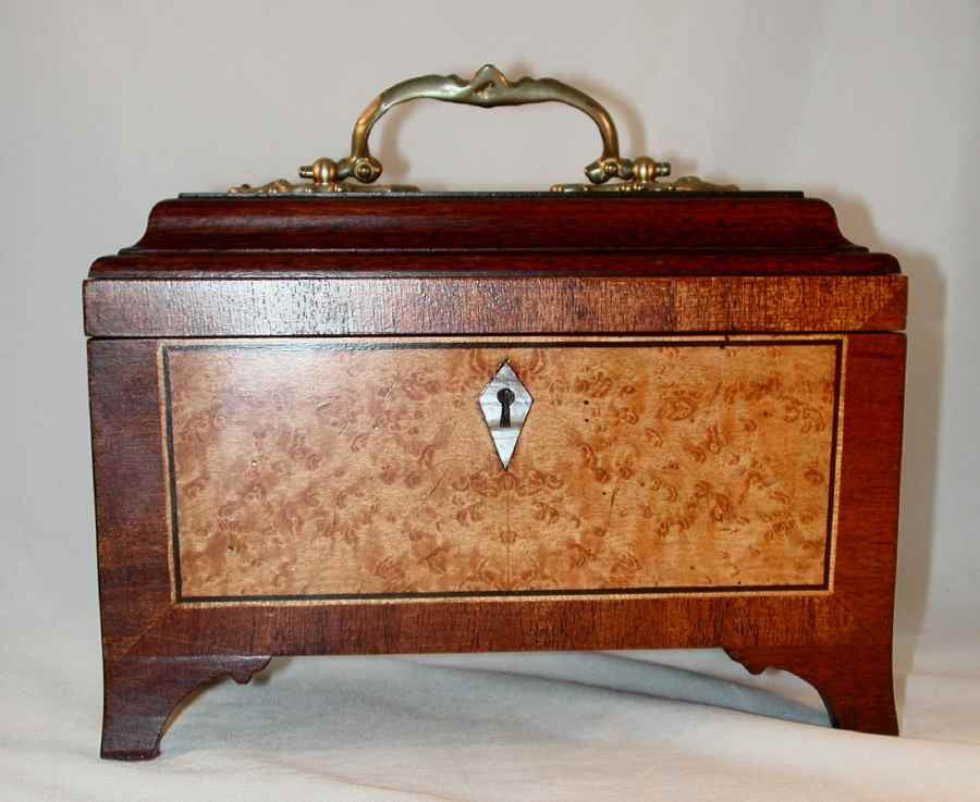 Contemporary Hardwood Dresser Box Dark Brown with Light Colored Lamina ...