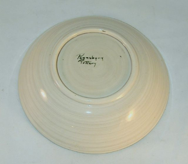 Rare Cream Colored Pennsbury Pottery Large Serving Bowl Green Rooster ...