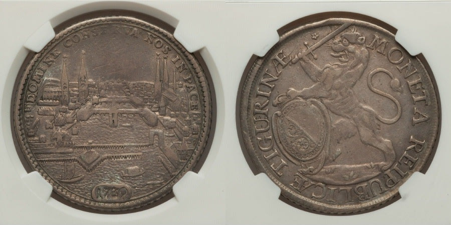 Rare Very Fine Silver Coin 1739 Switzerland Taler or Thaler Zurich Cit ...
