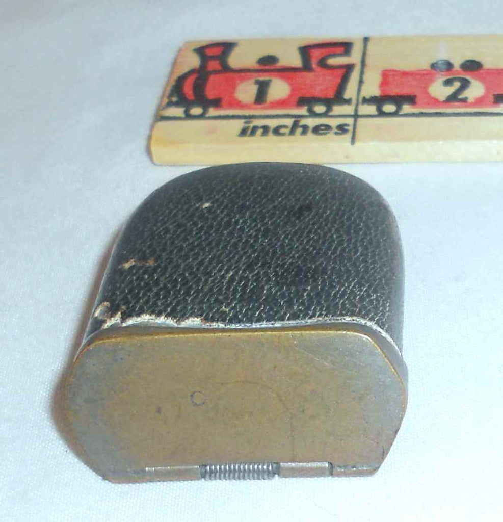 Unusual Antique Small Covered Metal Match Safe or Vesta with Spring Lo ...