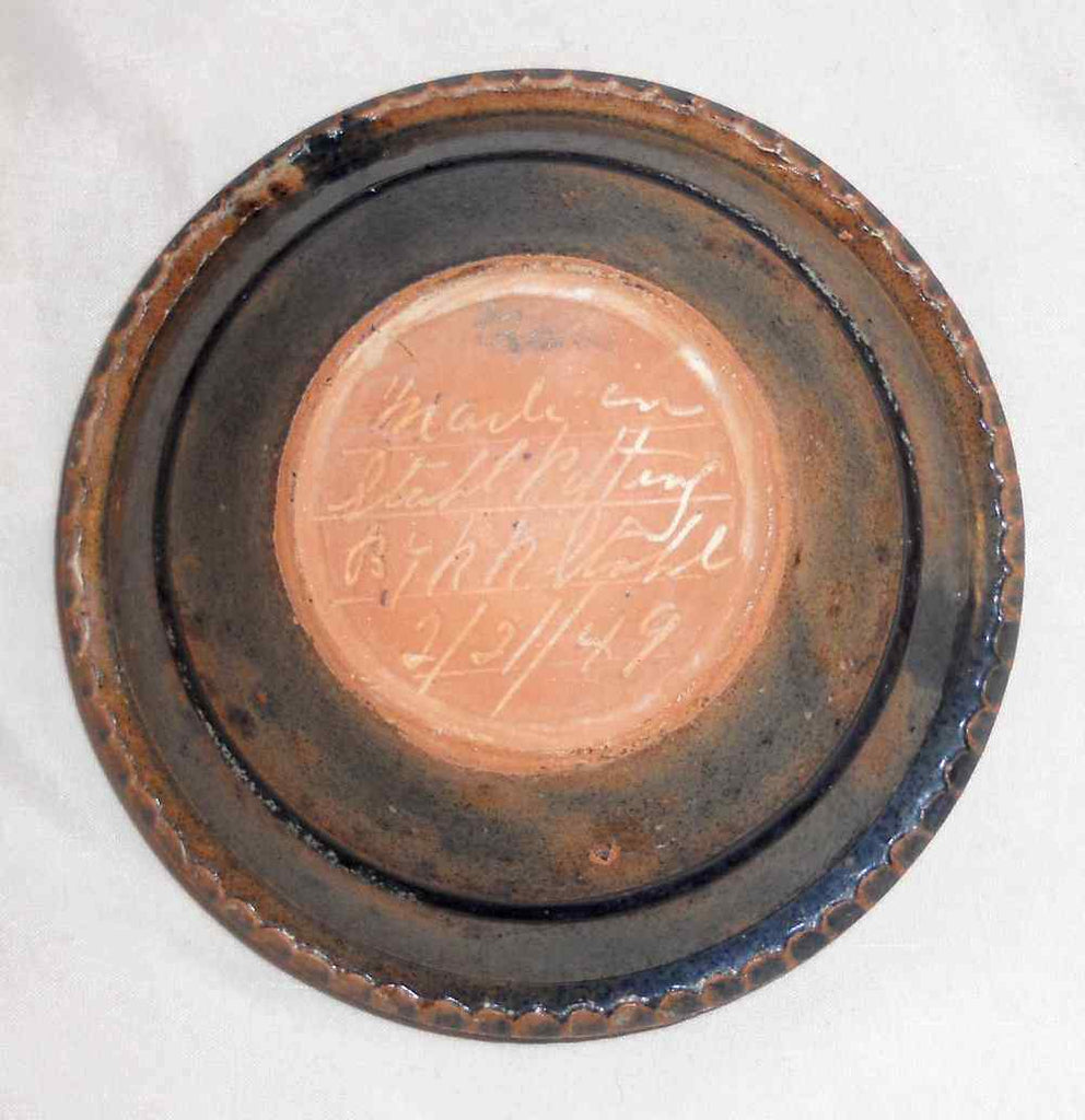 Rare 1949 Russell Stahl Blue-Gray Colored Small Redware Deep Bowl Bird ...