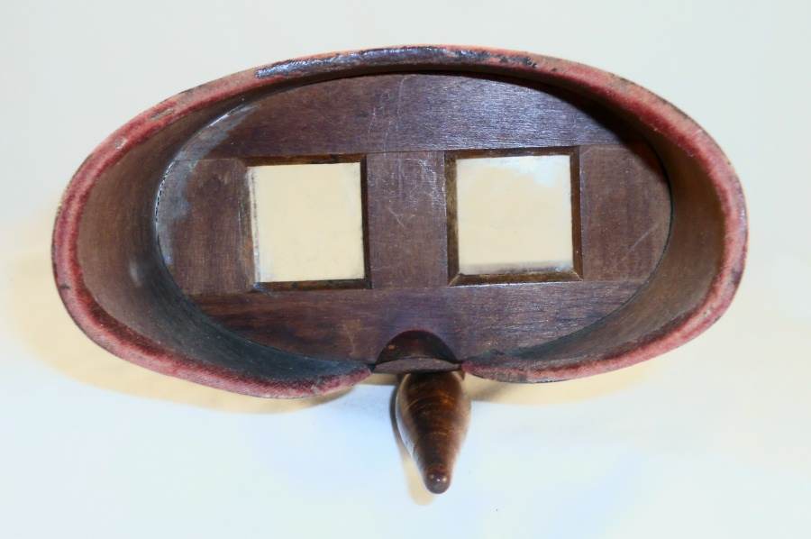 Antique Stereo Card Viewer Wood with Brass Tacks Construction Late 180 ...