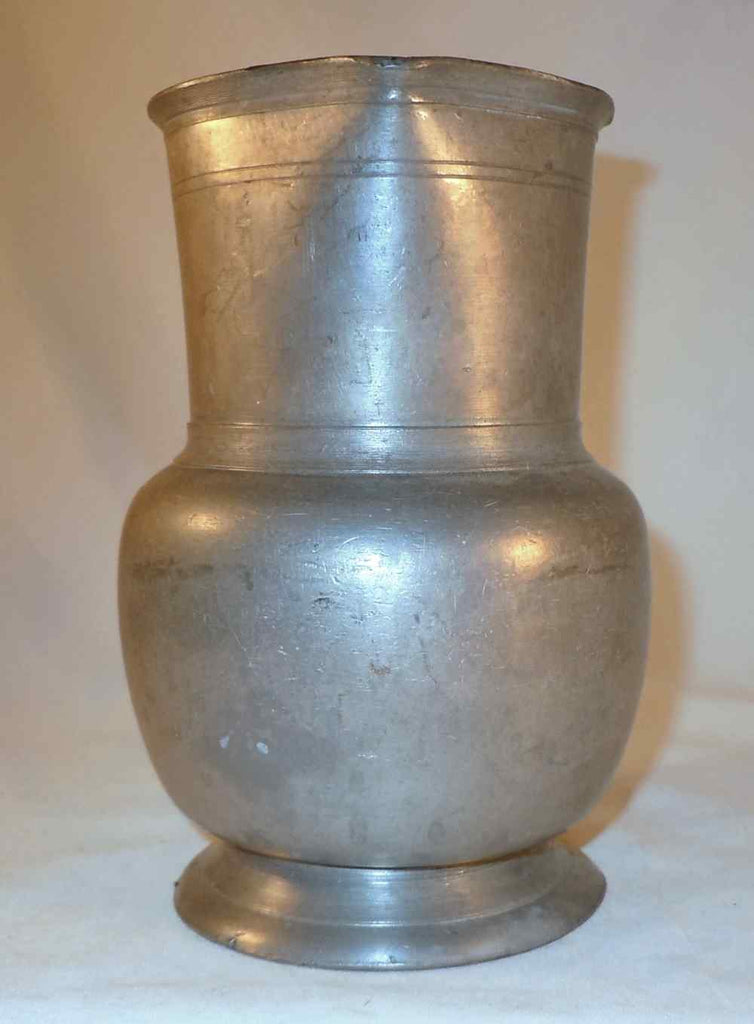 Antique 18th Century French Pewter Water Jug or Pitcher Spout and Appl ...